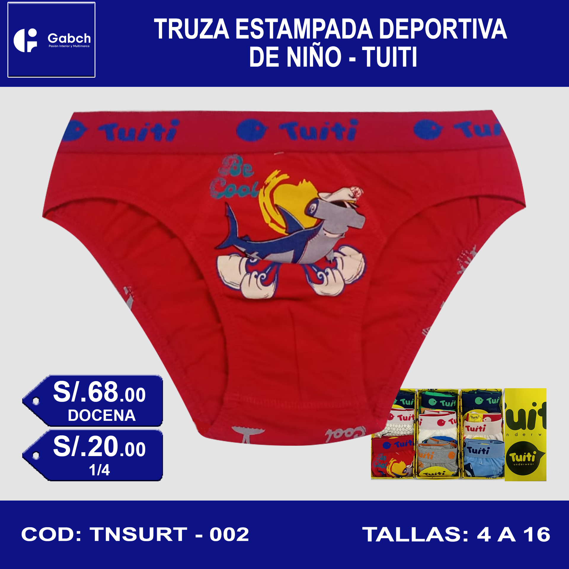 Trusas y boxers de niños – Gabch